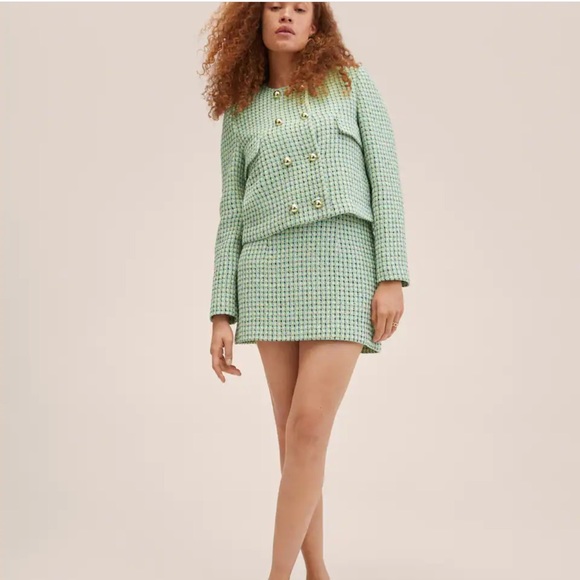 Mango | Jackets & Coats | Mango Outlet Doublebreasted Tweed Jacket Nwts ...